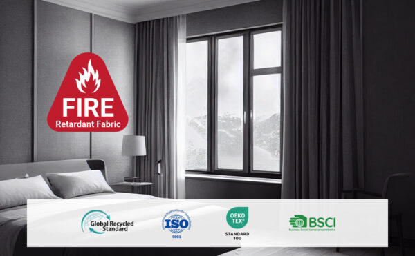 Inherent Flame Retardant Linen Curtains 3 Pass Blackout Curtain ...