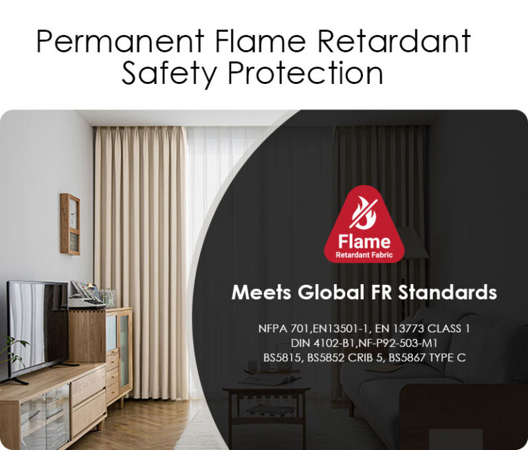 Inherent Flame Retardant Curtain with Sliding Hook – Classic Hook Style ...